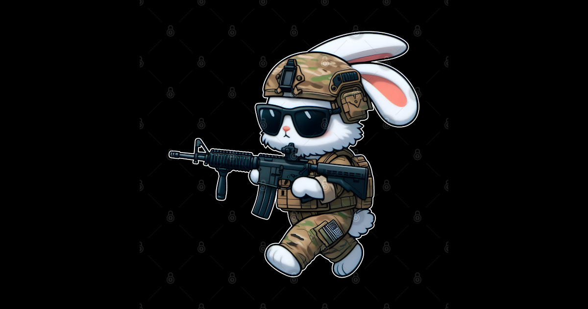 Tactical Rabbit - Rabbit - Sticker | TeePublic