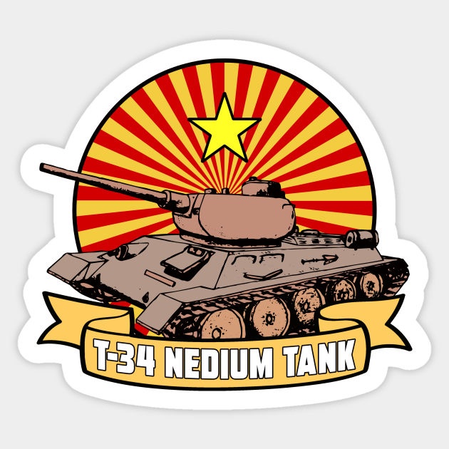 T-34 MEDIUM TANK - T34 Tank - Sticker | TeePublic