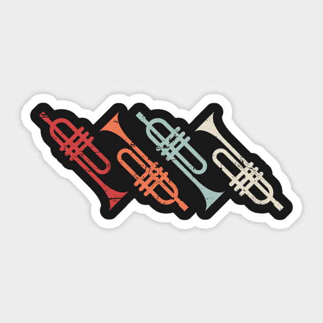 Vintage Marching Band Trumpets - Trumpet - Sticker | TeePublic