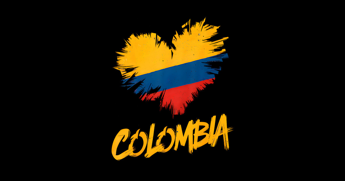 Colombia Heart Flag - Colombia Heart Flag - Sticker | TeePublic