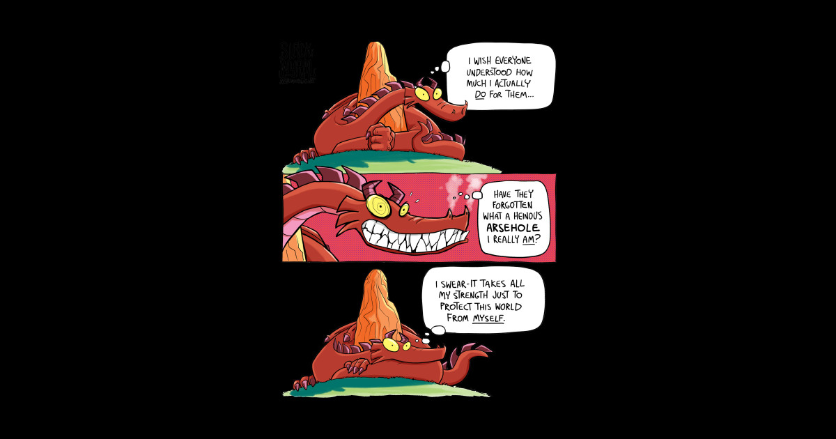 Slack Wyrm #57 - Understanding - Dragons - Sticker | TeePublic