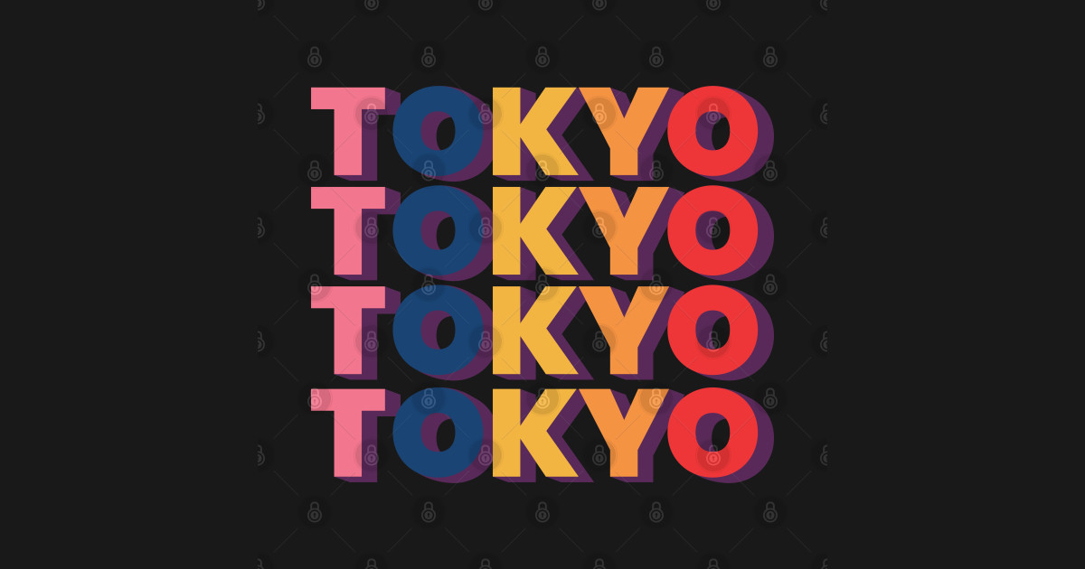 Tokyo Colorful Pop Art Typography Design - Tokyo Japan - T-Shirt ...