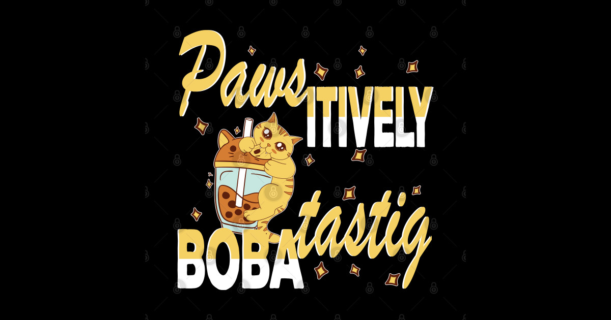 Paws-itively Boba-tastic Biting Cat - Bubble Tea Cat - Posters and Art ...