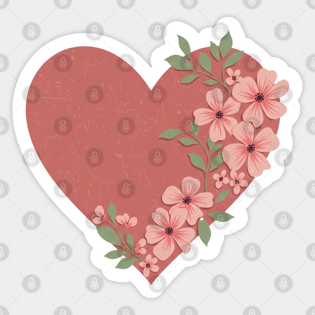 Heart with Flowers - Heart And Flowers - Sticker | TeePublic