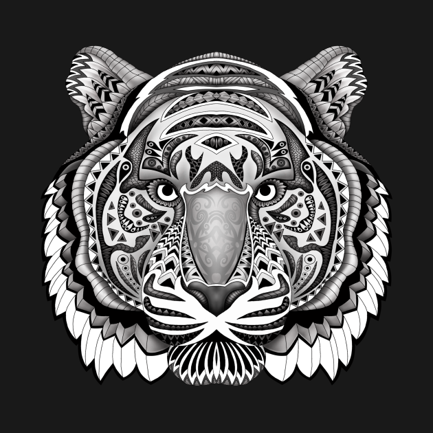 tiger face aztec pattern - Mandala - T-Shirt | TeePublic