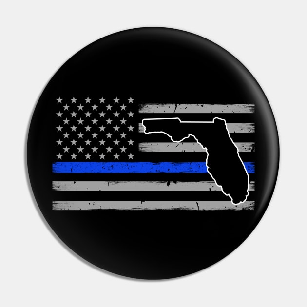 Florida Thin Blue Line Flag - Miami Police - Pin | TeePublic