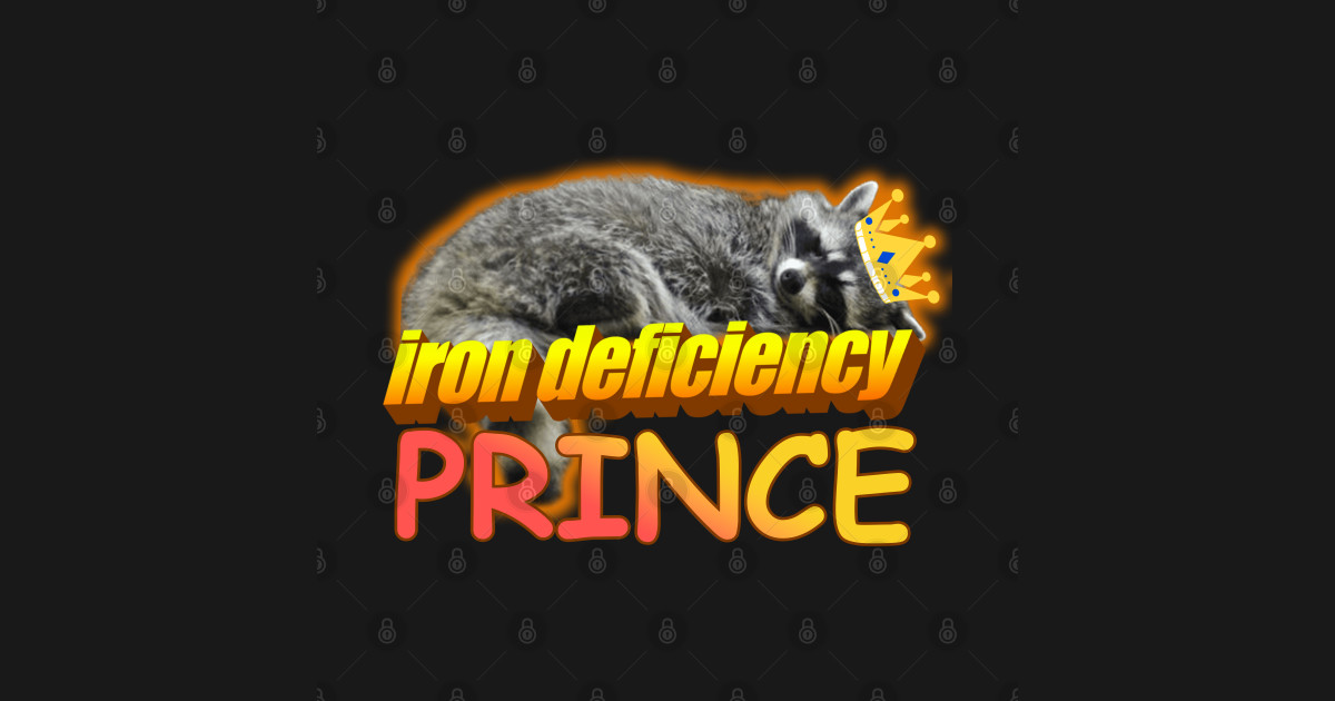 Iron Deficiency Prince Raccoon Meme - Anemic - T-Shirt | TeePublic