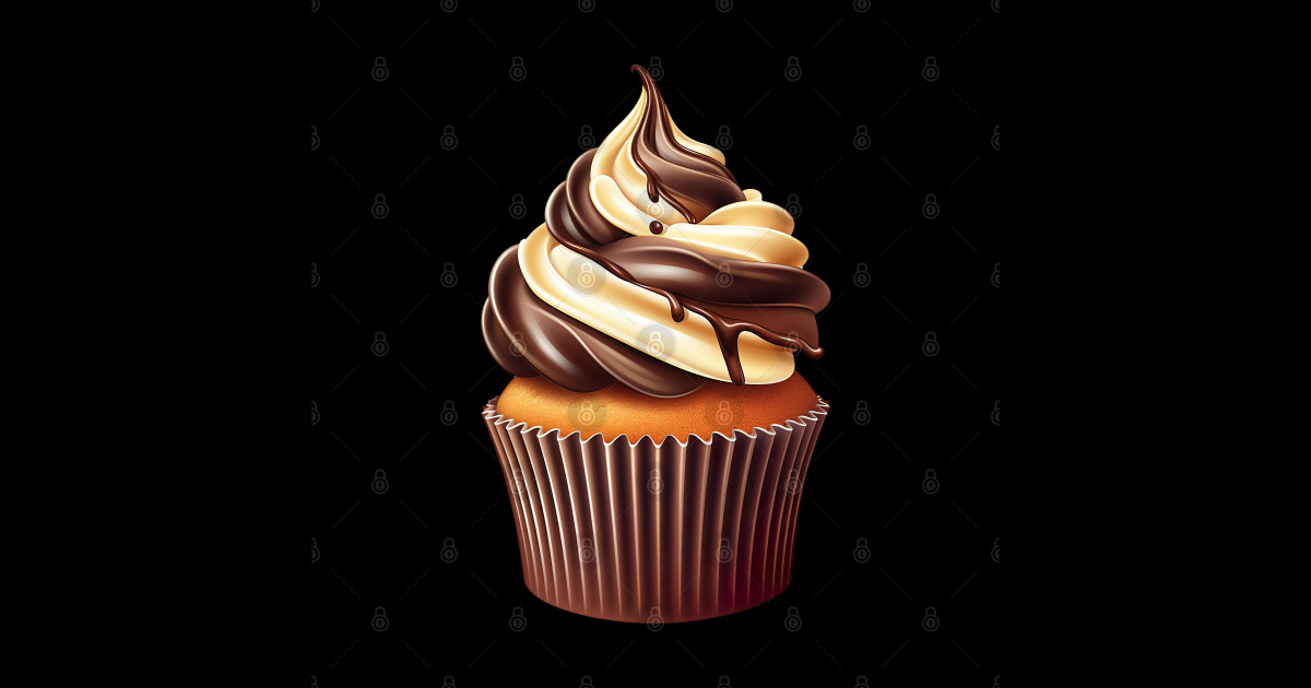 Chocolate and Vanilla Cupcake - Cupcake - Sticker | TeePublic