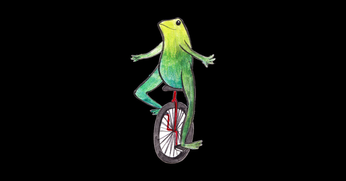 Dat Boi Watercolor Unicycle Frog - Dat Boi Meme - Sticker | TeePublic