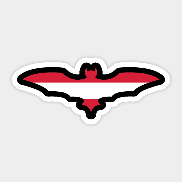 Austrian Bat Flag - Austria - Sticker | TeePublic