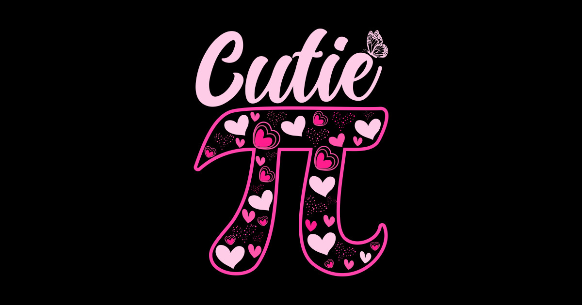 Cute Pi Symbol with Heart Patterns - Pi Day - Sticker | TeePublic