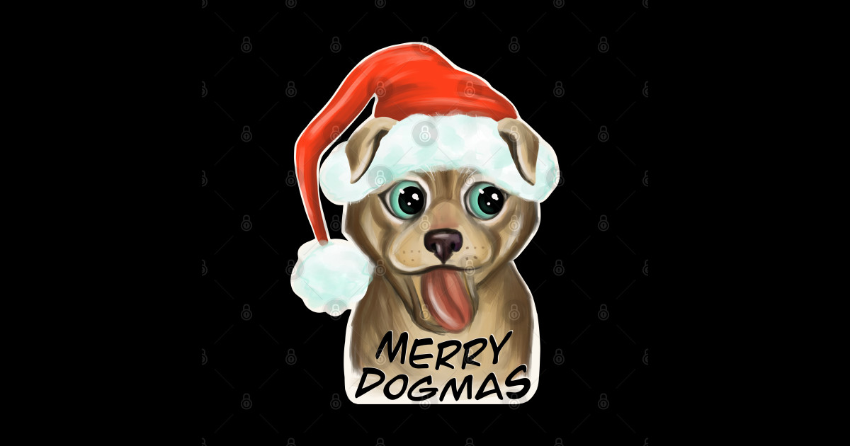 Santa Dog / Merry Dogmas / Merry Christmas / cute christmas dog ...