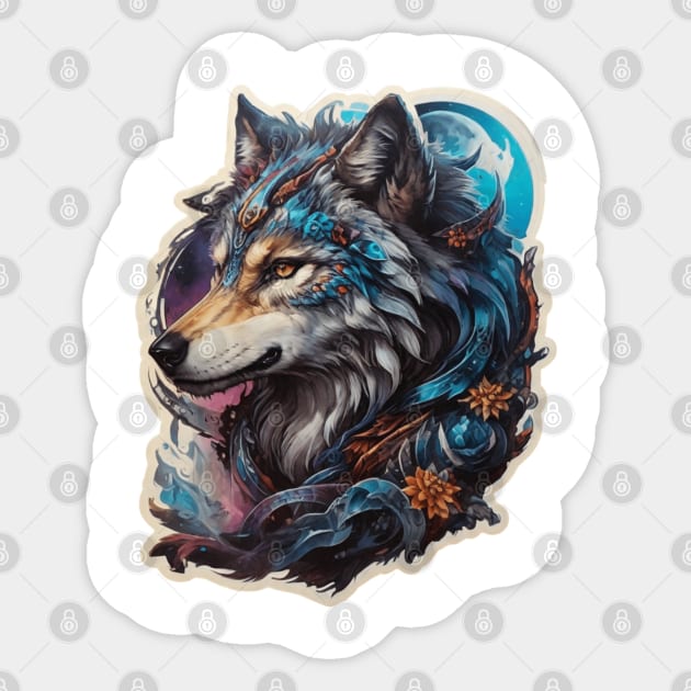 Beautiful Wolf Art - Wolfs - Sticker | TeePublic