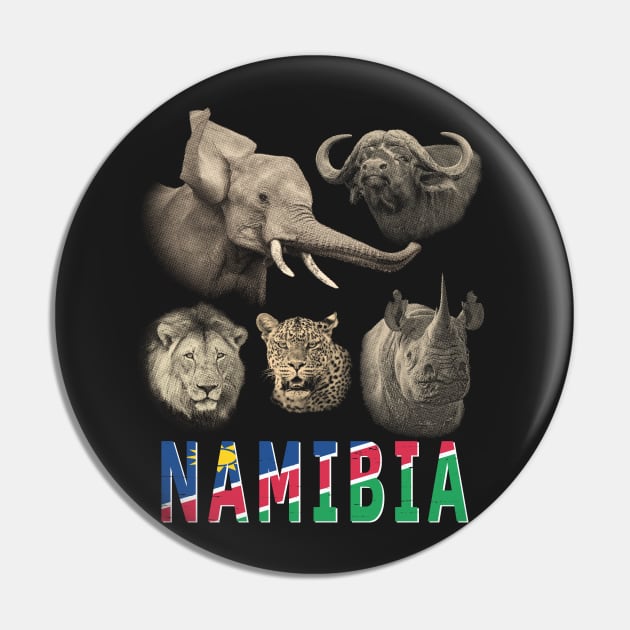 Namibia Big Five Africa Safari - Namibia - Pin | TeePublic