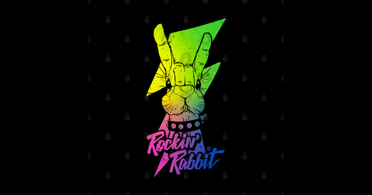 Rockin Rabbit v02 - Summer Vibe - Sticker | TeePublic