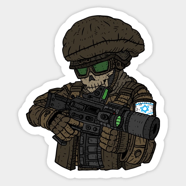 israel defense forces, badass idf soldier. - Israel - Sticker | TeePublic