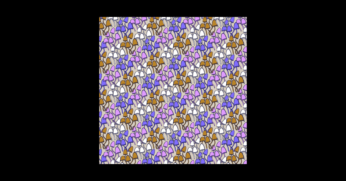 Groovy Weirdcore Shiitake Mushroom pattern in purple, pink and golden ...