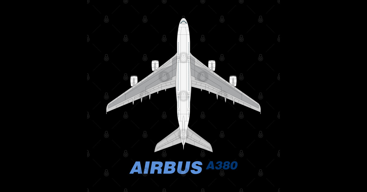 Airbus A380 Top View - Airbus A380 Airplane - Sticker | TeePublic