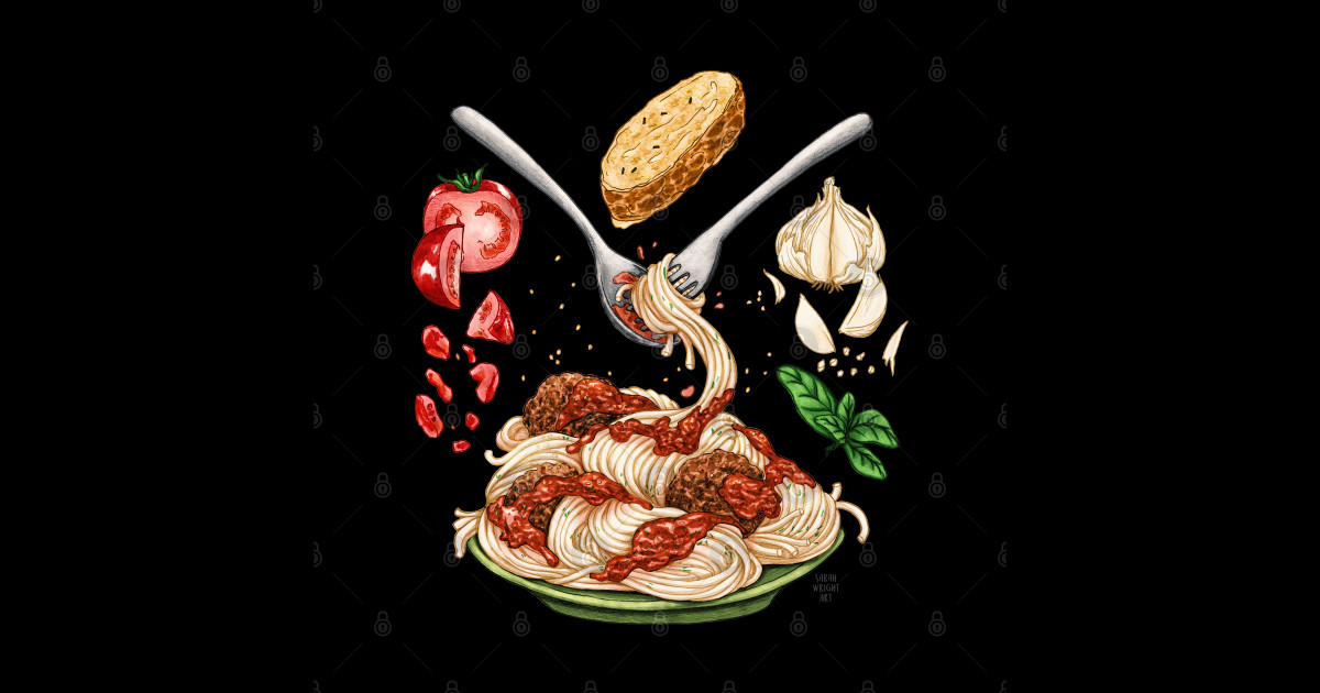 Spaghetti Mandala - Spaghetti - Sticker | TeePublic