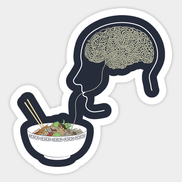 Noodle Brain - Noodles - Sticker | TeePublic