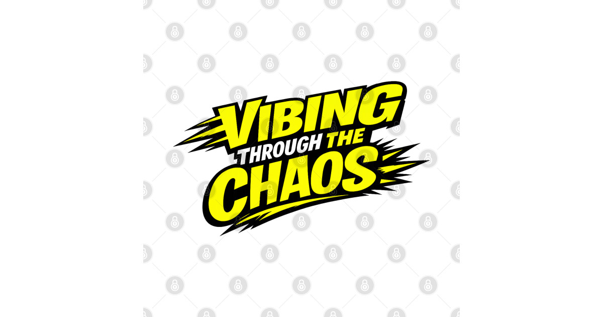 Vibing Through the Chaos – Bold Retro Neon Lettering - Retro Neon Chaos ...