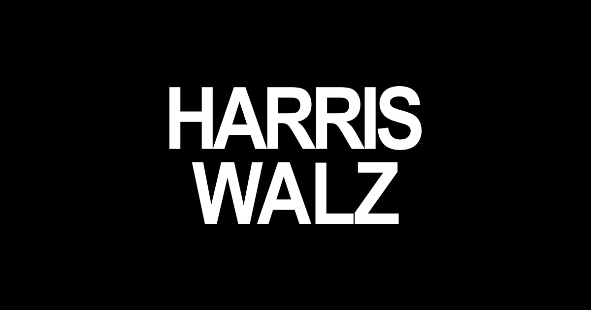 Harris Walz White Text - Harris Walz - Sticker | TeePublic