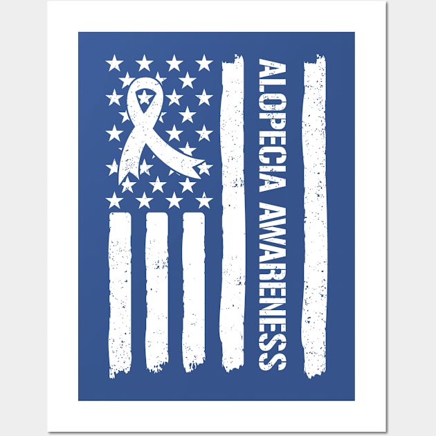 Alopecia Awareness Month American Flag Ribbon - Alopecia Awareness ...