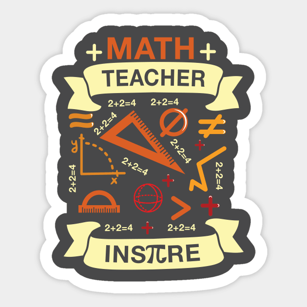 Math Teacher Inspiration - Fun Math Symbols Design - Pi Day - Sticker ...