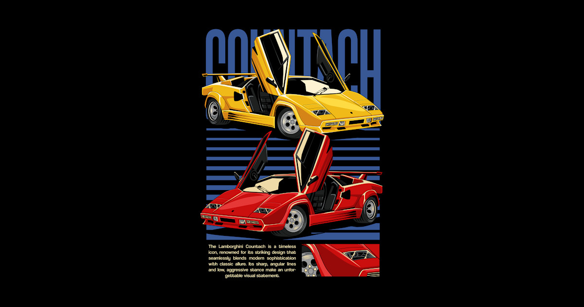 Lamborghini Supercar Countach - Lamborghini Countach - Sticker | TeePublic