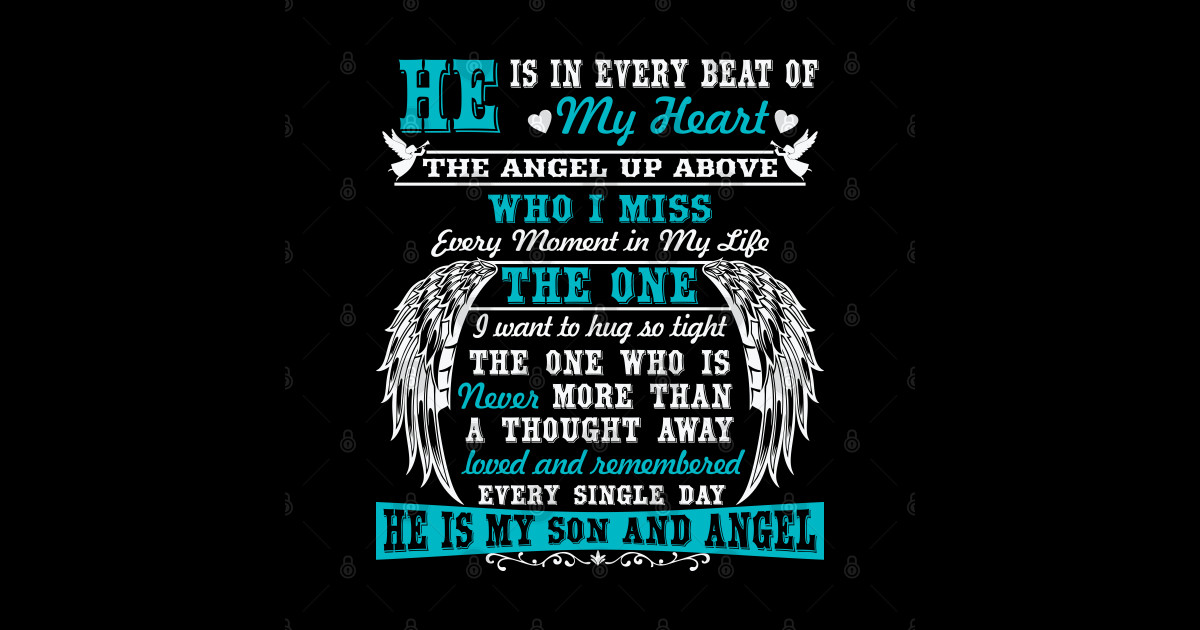 The Angel Up Above - My Son - Son In Heaven - Sticker | TeePublic