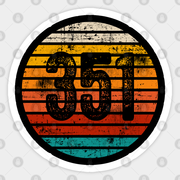Distressed Vintage Sunset 351 Area Code - 351 Area Code - Sticker ...