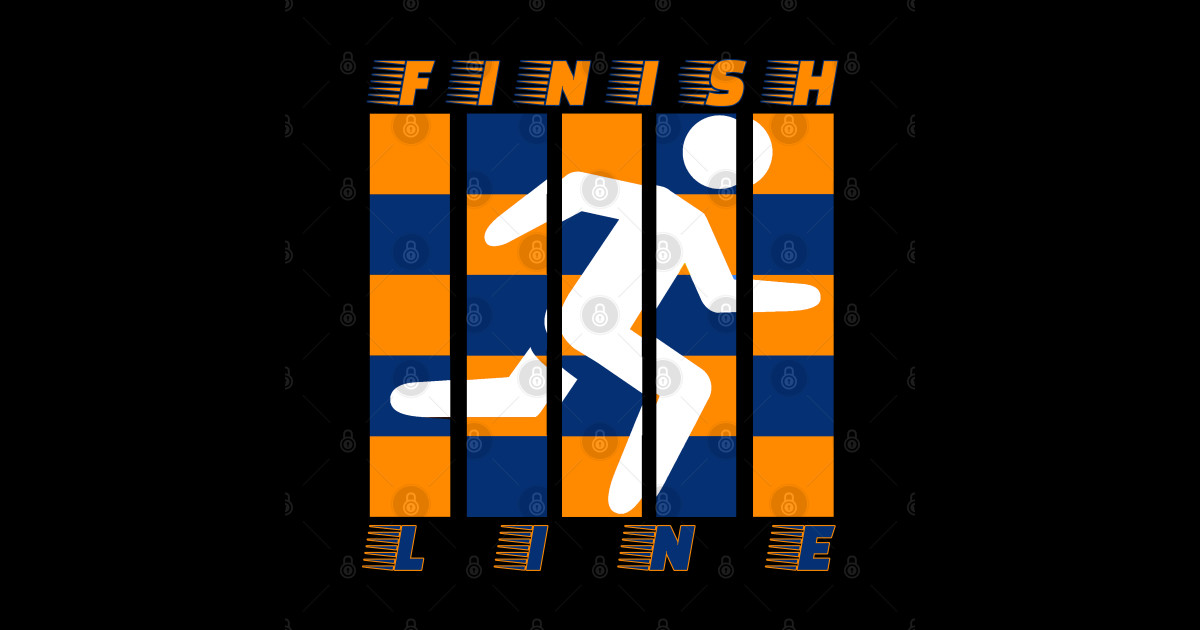 Finish Line Navy & Orange- Fitness - Finish Line - Sticker | TeePublic