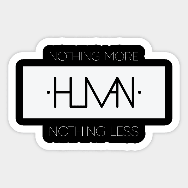 HUMAN Logo (White) - Human - Sticker | TeePublic
