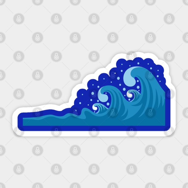 Monochromatic Blue Ocean Waves - Ocean Waves - Sticker | TeePublic