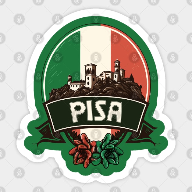 Pisa, Italy --- Retro Style Design - Pisa - Sticker | TeePublic