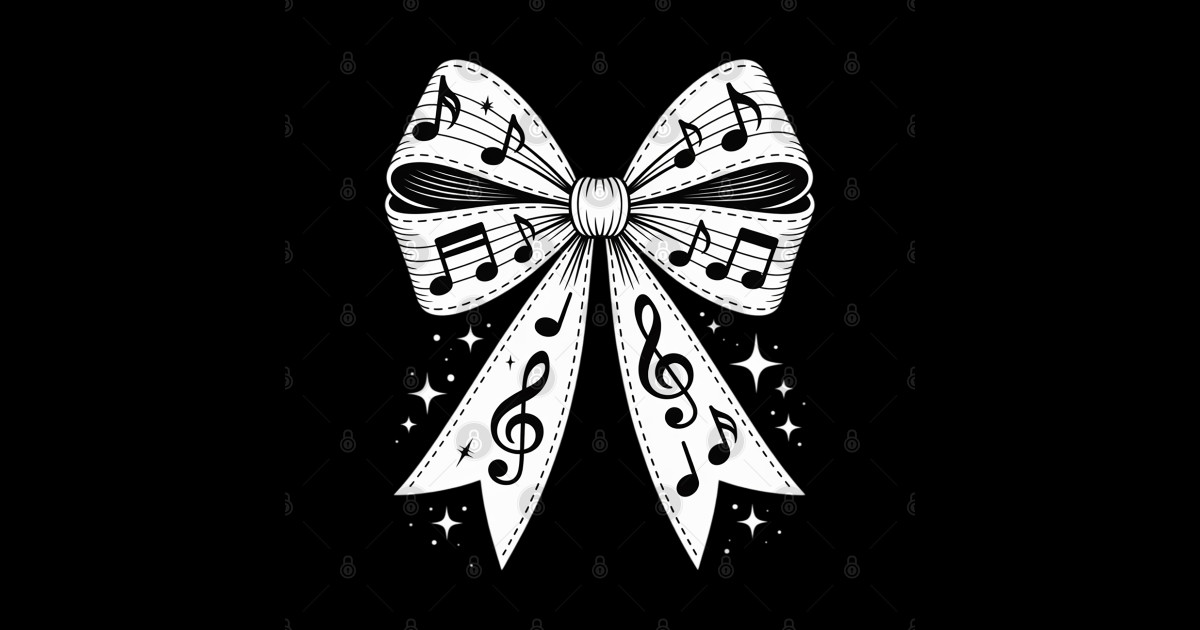 Music Notes Coquette Bow Music Teacher School Musician Band - Music ...