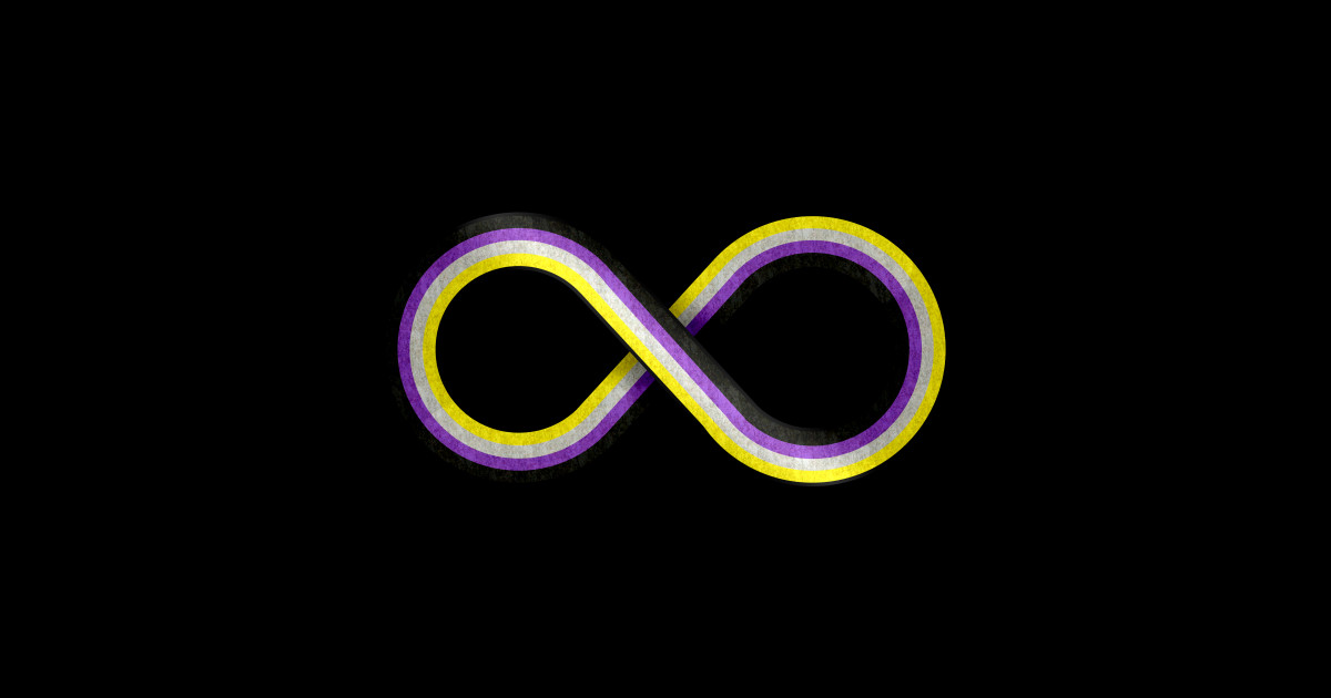 Large Infinity Symbol Striped with Non-Binary Pride Flag - Infinity ...