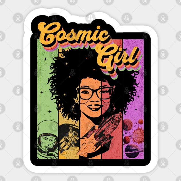 Cosmic Girl Retro Comic Book Cover Fantasy - Cosmic Girl - Sticker ...