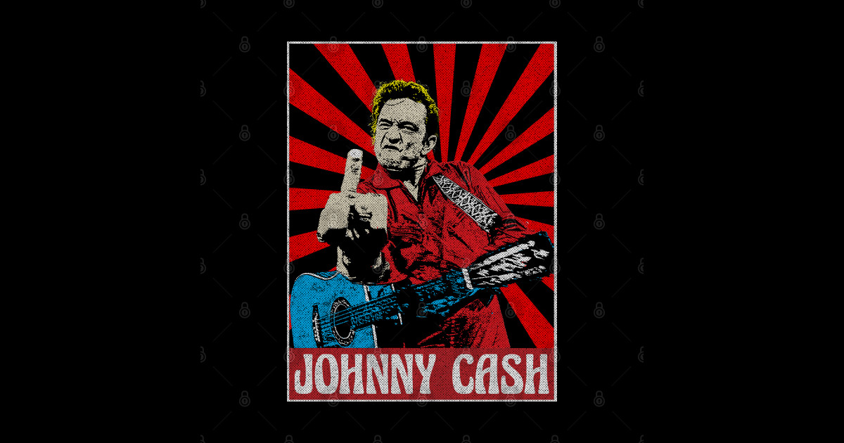 Johnny Cash 80s Pop Art Fan Art - Johnny Cash - Magnet | TeePublic