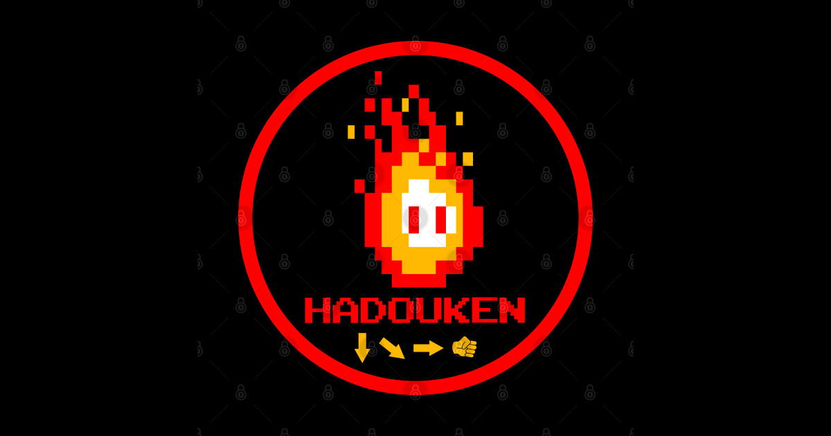Hadouken Punch Pixel Art Model 2 - Funny - Sticker | TeePublic