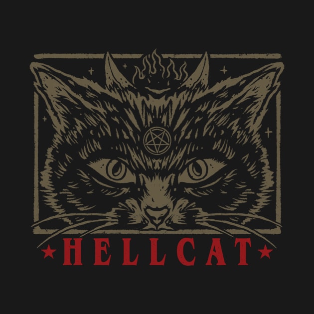 Devil Cat - Hellcat - Black Cat - T-Shirt | TeePublic