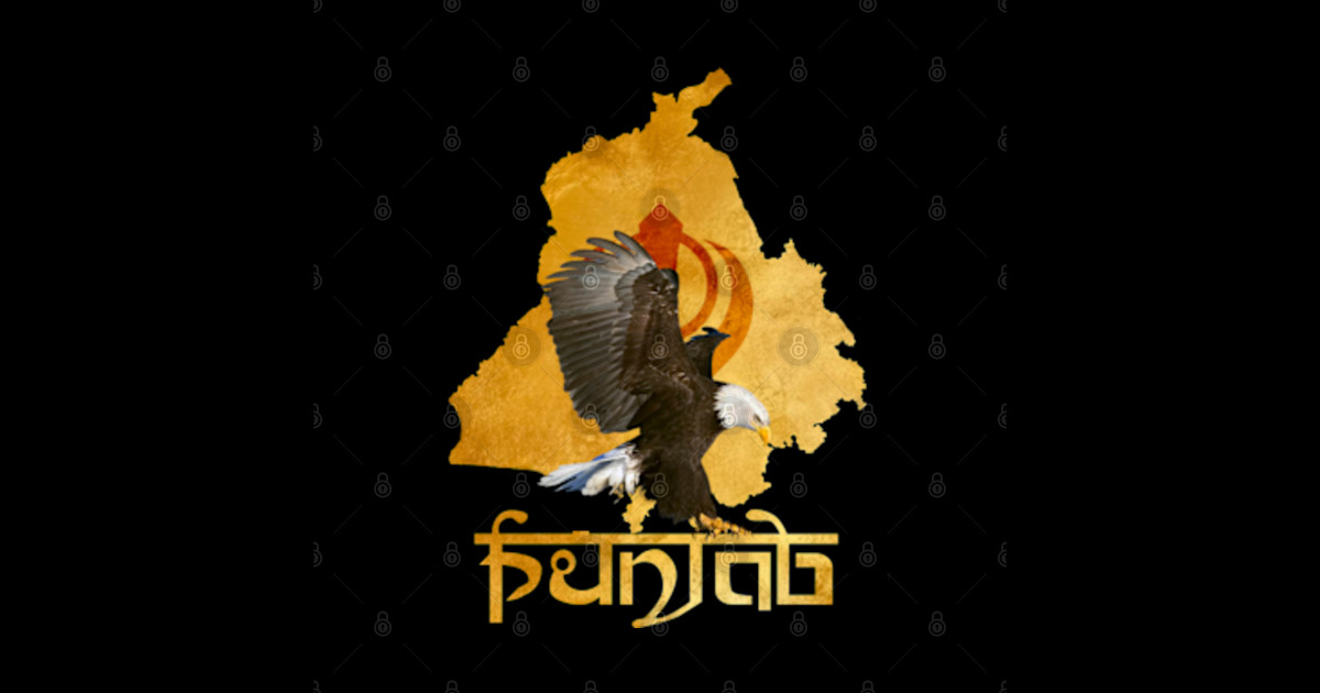 Punjab map with eagle - Punjab - Sticker | TeePublic
