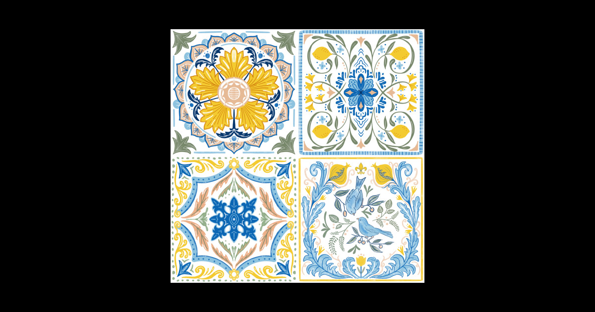 Italian villa tiles - Italian Villa Tiles - Sticker | TeePublic