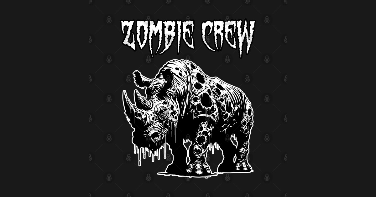 Zombie Crew Rhino - Zombie - T-Shirt | TeePublic