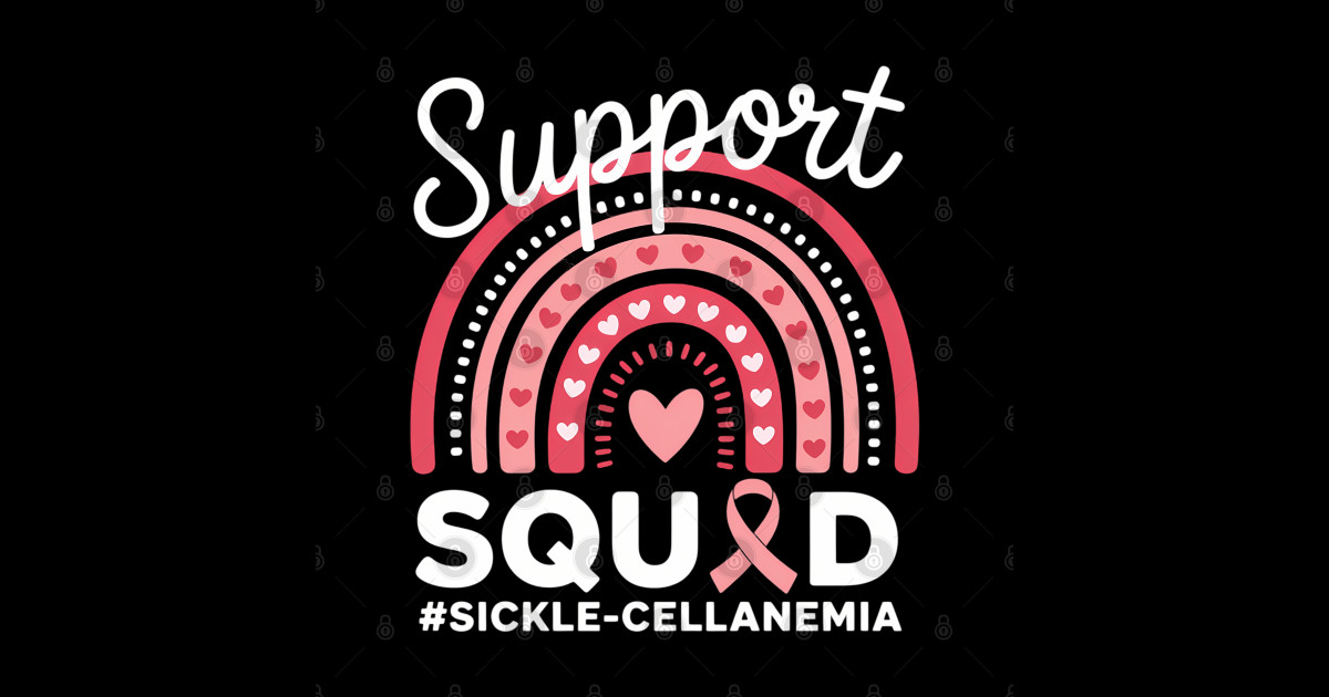Sickle-Cell Anemia Support Squad Burgundy Ribbon - Sickle Cell Anemia ...