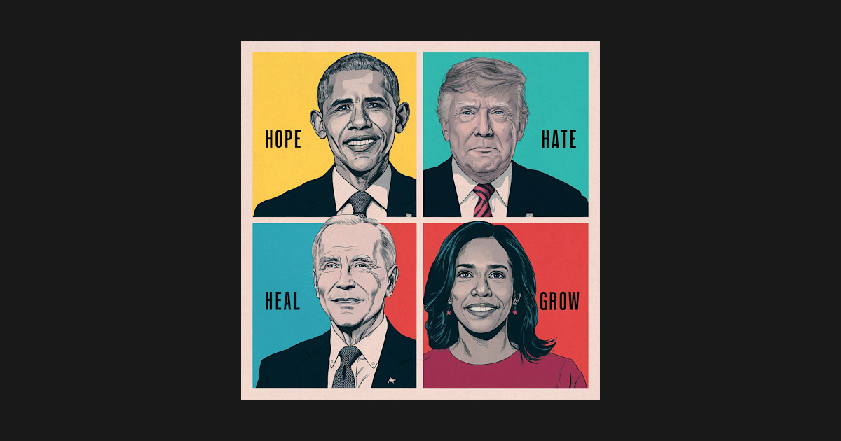 HOPE HATE HEAL GROW - KAMALA HARRIS 2024 - Hope Hate Heal Grow - T ...