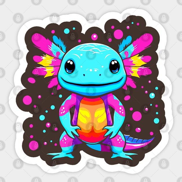 Axolotl Beautiful Colorful - Colorful - Sticker | TeePublic