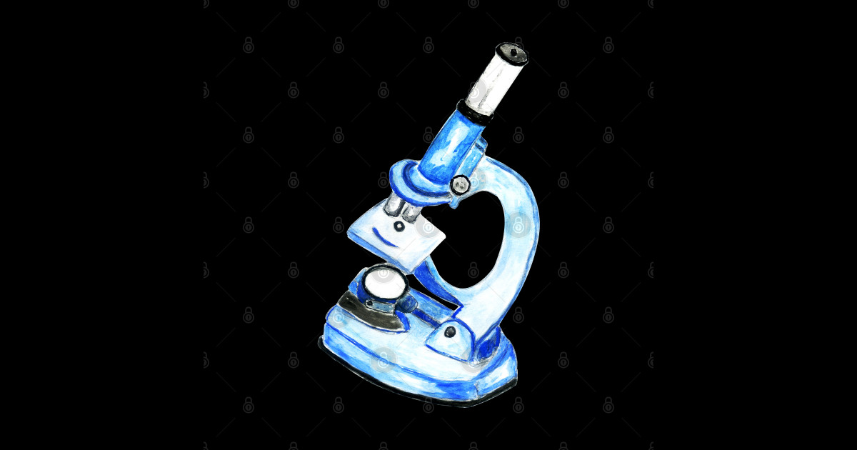 Painted blue microscope - Microscope - Sticker | TeePublic
