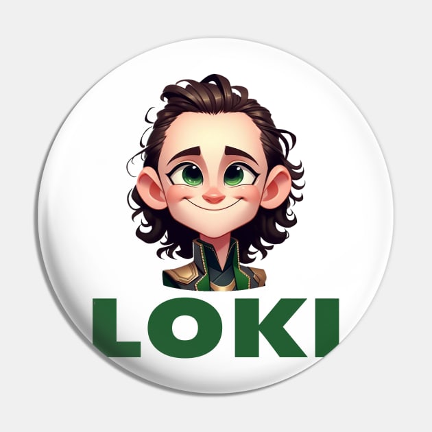 Cute Loki Fanart - Loki - Pin | TeePublic