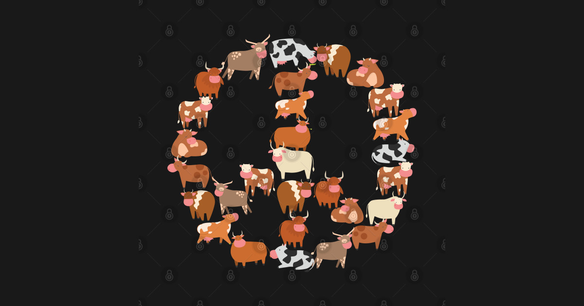 Cow Peace Sign - Peace Sign - T-Shirt | TeePublic